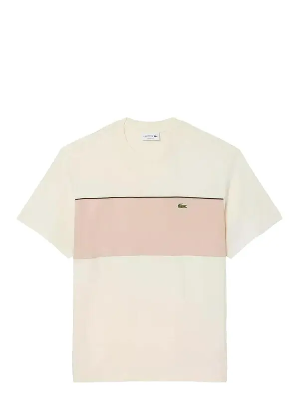 Lacoste Colourblock Crewneck T-shirt - Neutrals