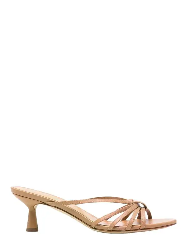 AeydĒ Abby Strappy Leather Mules - Neutrals