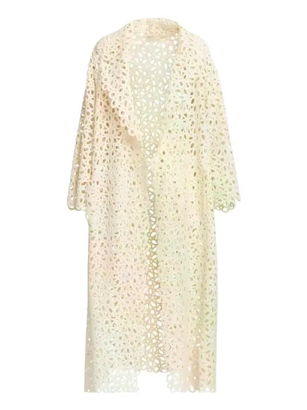 Elie Saab Macramé Coat - Neutrals