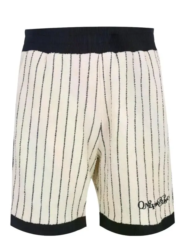 ONLY THE BLIND Riviera Pinstripe Shorts - Neutrals