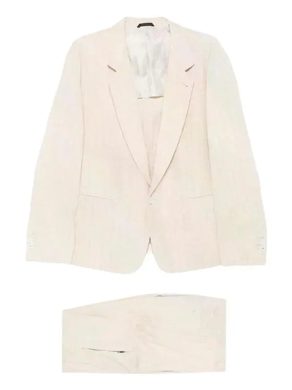 Giorgio Armani Checked Tailored Suit - Neutrals