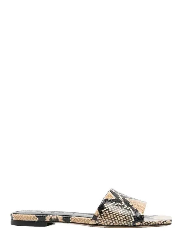 AeydĒ Anna Snakeskin Sandals - Neutrals