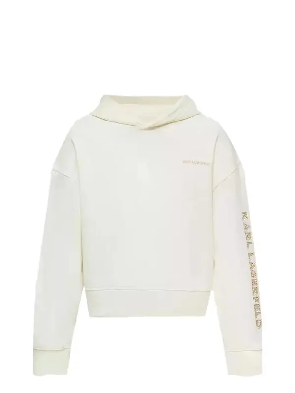 Karl Lagerfeld Logo-embroidered Hoodie - Neutrals