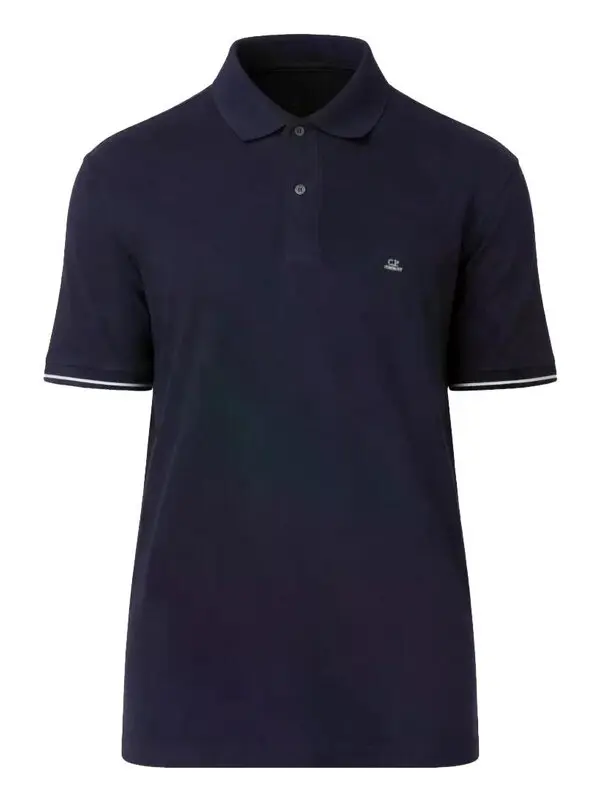 C.P. COMPANY Logo-patch Polo Shirt - Blue