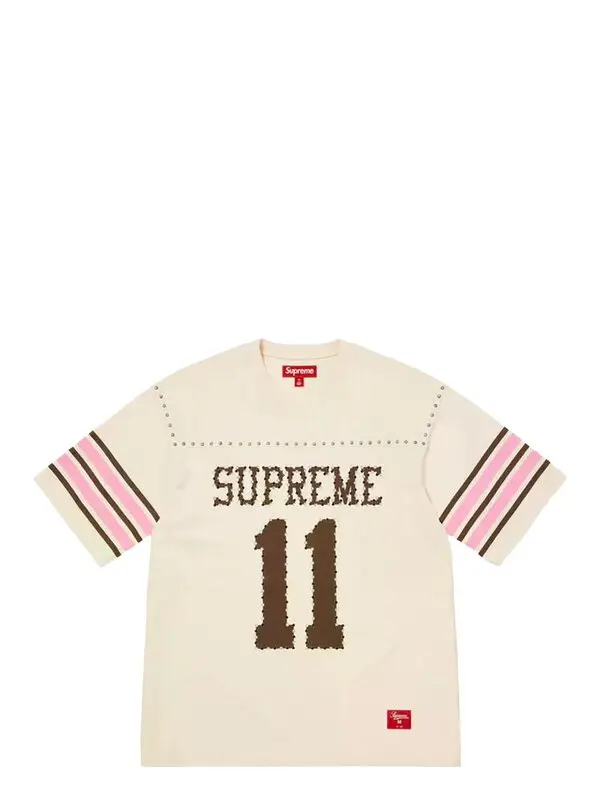 Supreme Studded Striped-sleeve T-shirt - Neutrals
