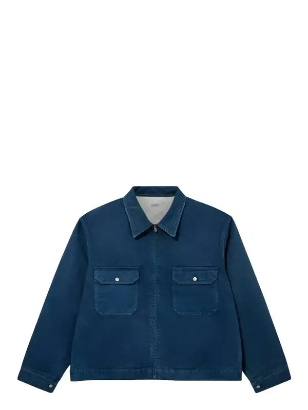 A.PRESSE Zip-up Twill Jacket - Blue