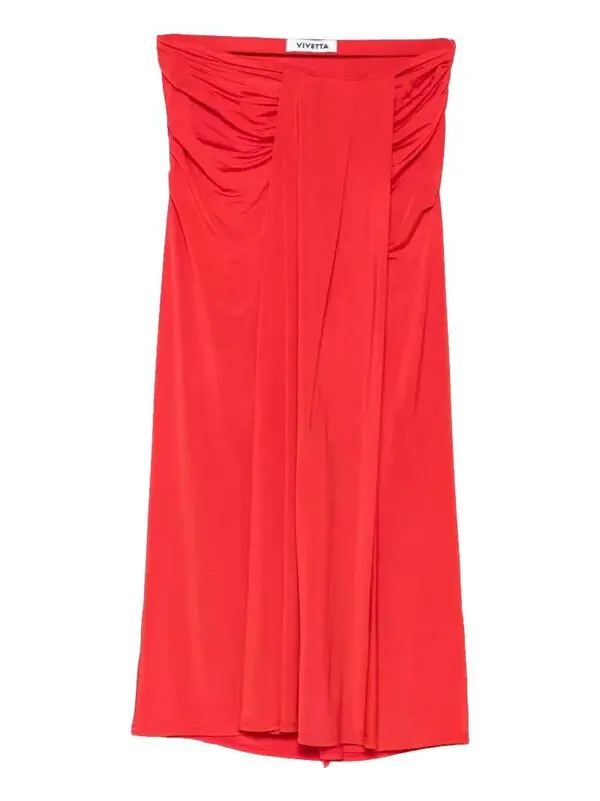 Vivetta Ruched Midi Skirt - Red