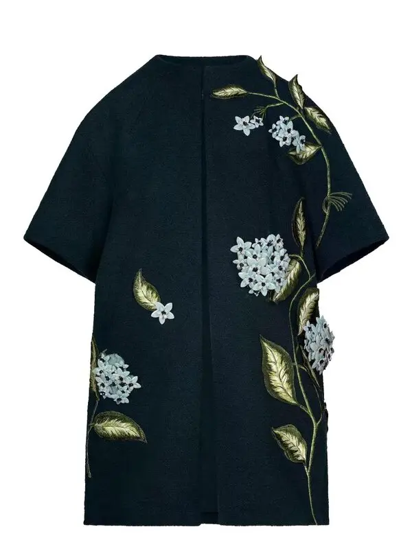 Oscar De La Renta Short-sleeve Cape - Blue