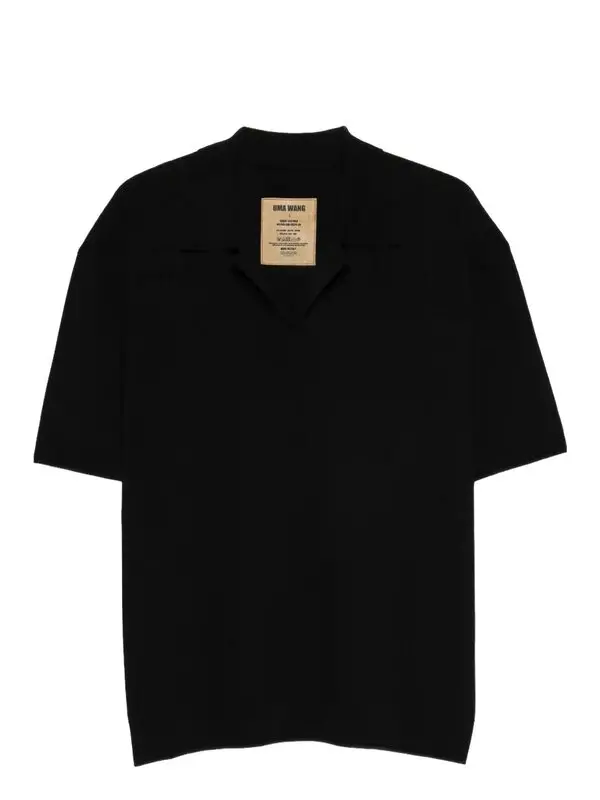 UMA WANG V-neck Short-sleeve T-shirt - Black
