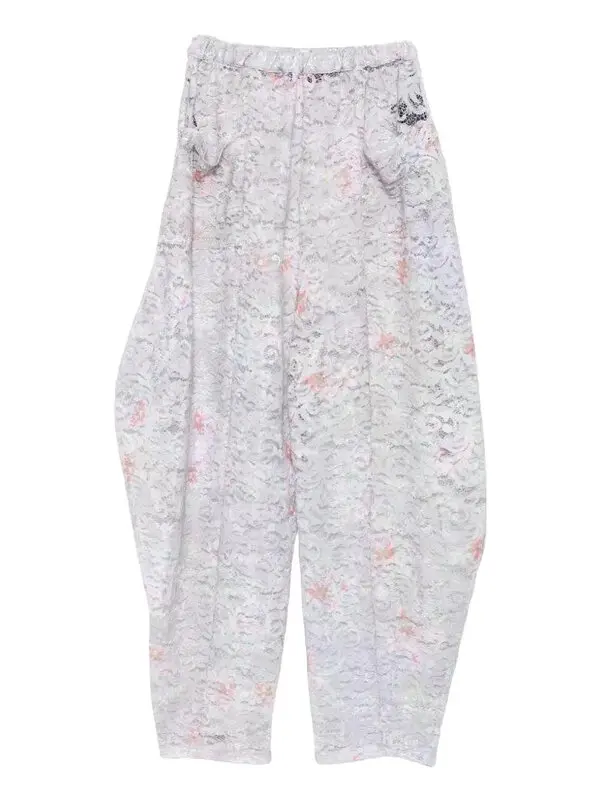 BARBARA BOLOGNA Floral-lace Trousers - Grey