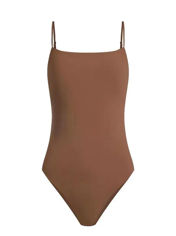 12 STOREEZ Open-back One-piece Swimsuit - Brown