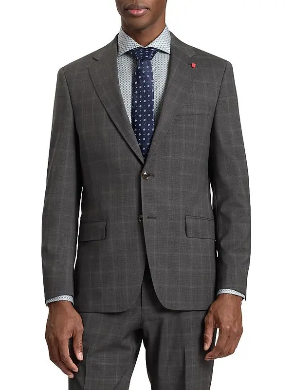 Ted Baker London Wright Plaid Modern Fit Blazer - Grey