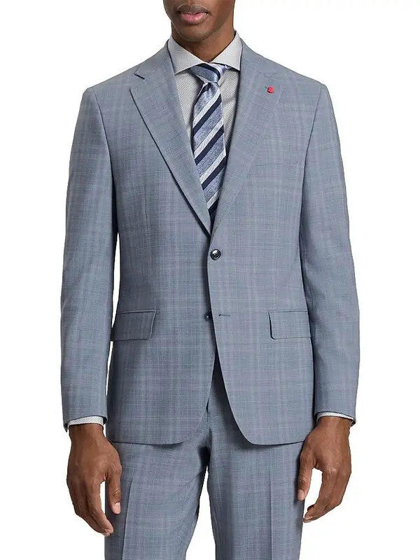 Ted Baker London Wright Plaid Modern Fit Suit Jacket - Light Blue