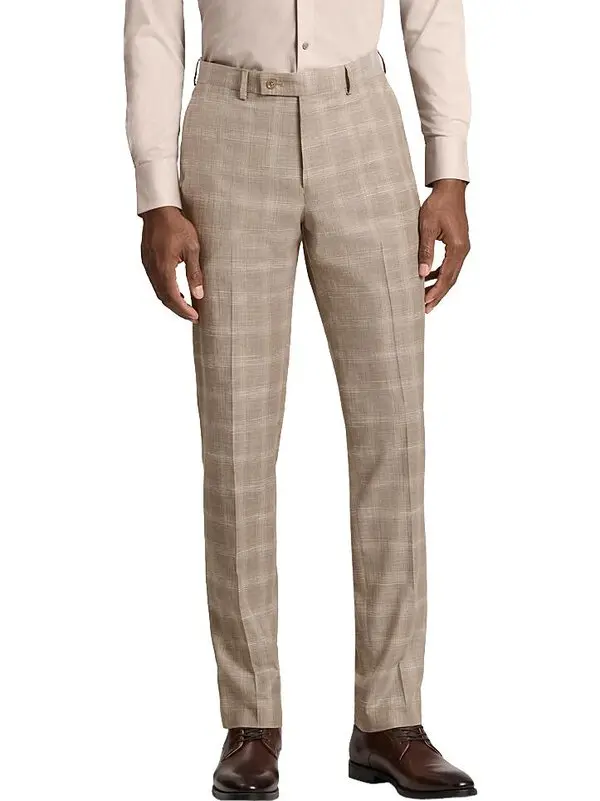 Ted Baker London Modern Fit Plaid Suit Pants - Taupe