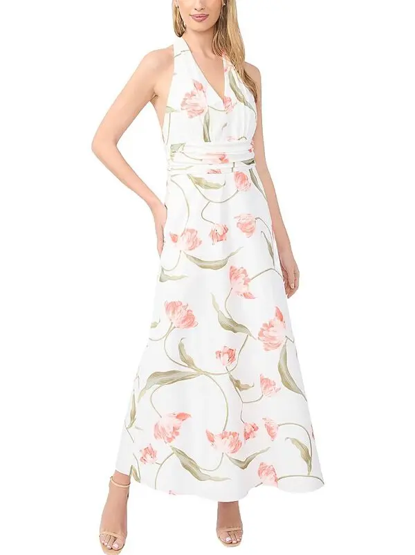 Ted Baker London Cross Neck Halter Dress - Ultra White