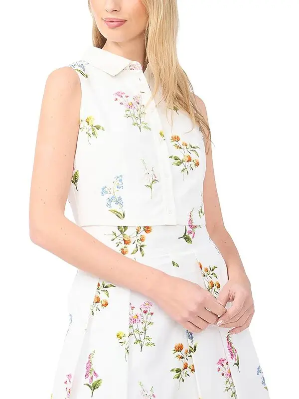 Ted Baker London York Sleeveless Collared Top - Vanilla Ice