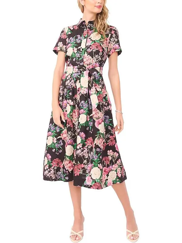 Ted Baker London Drop Waist Midi Dress - Rich Black