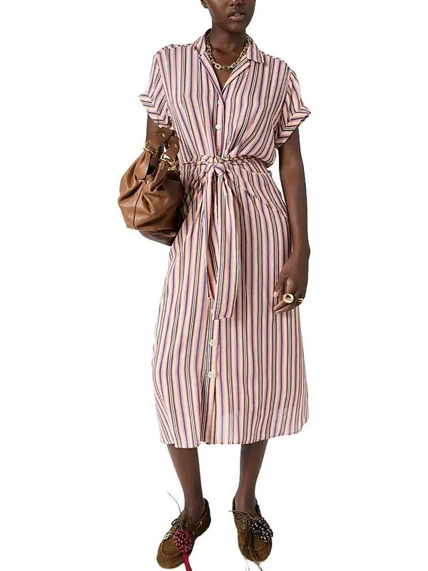 Gerard Darel Raena Twisted Waist Shirt Dress - Multicolor