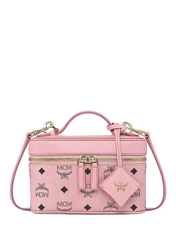 Mcm Aren Mini Visetos Crossbody Bag - Soft Pink