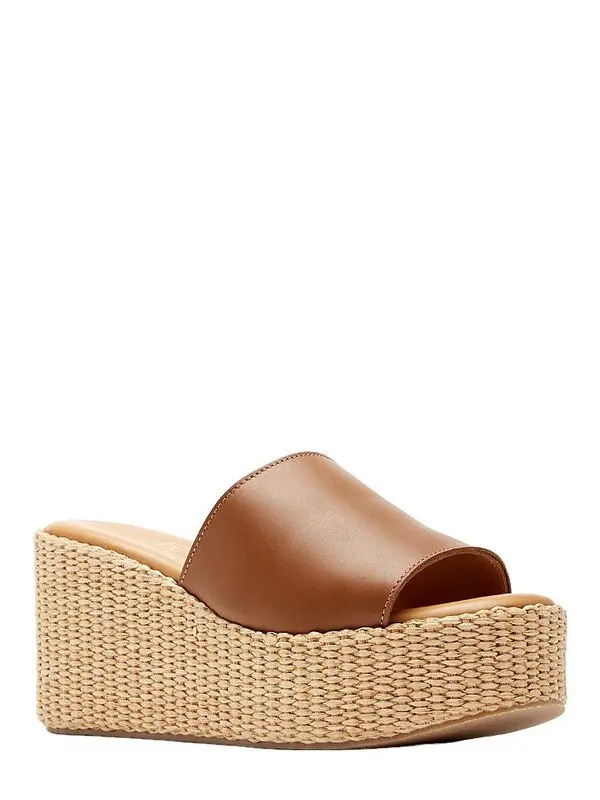 La Canadienne Stazie Espadrille Wedge Sandals - Cognac