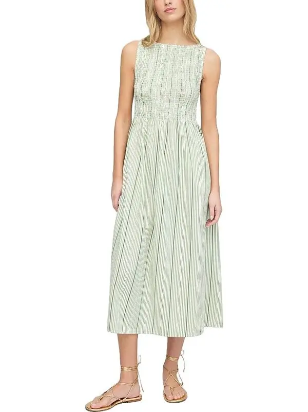 Hill House Home The Cosima Nap Dress - Green Jacquard Stripe