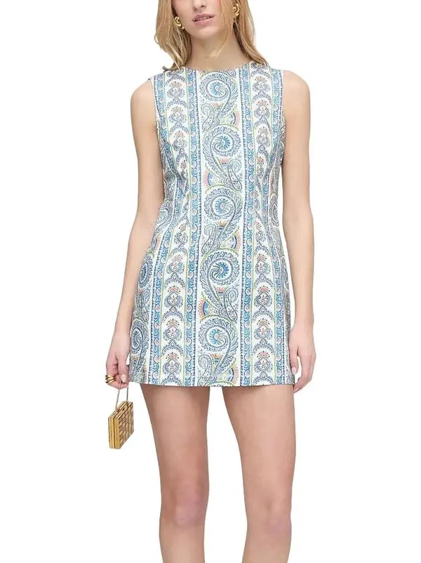 Hill House Home The Viola Mini Dress - Blue Corsica Paisley