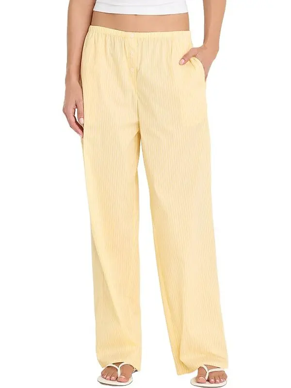 Good American Poplin Pull On Pants - Butterbeam Stripe