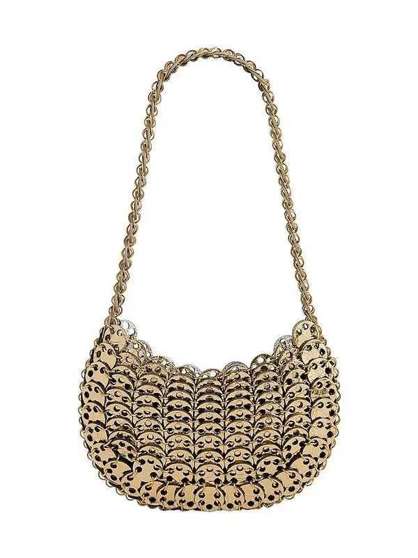 Rabanne Leather & Metal Disc Handbag - Gold/silver