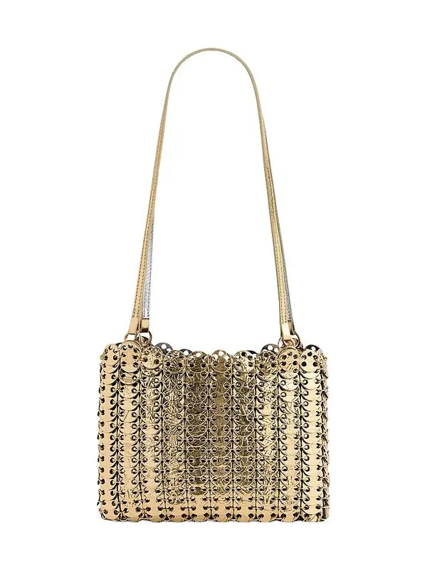 Rabanne Leather & Metal Disc Shoulder Bag - Gold/silver