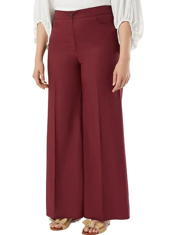Marina Rinaldi Wide-leg Trousers - Wine-coloured