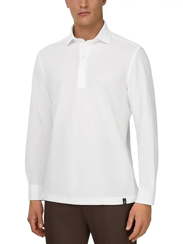 Boggi Milano Regular Fit Structured Polo Shirt - White