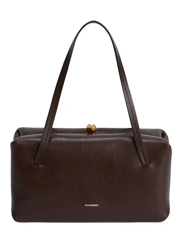 JIL SANDER Goji Pillow Small Leather Handbag - Chocolate