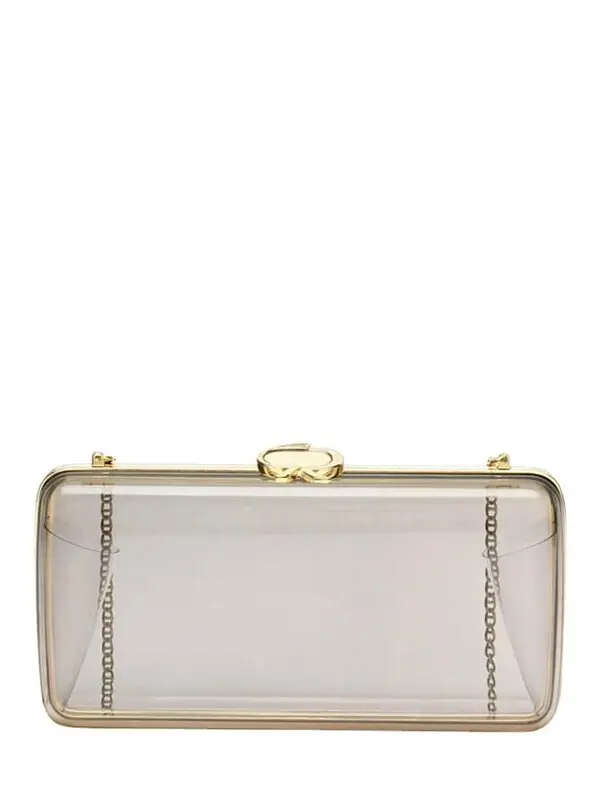 GIANVITO ROSSI Vetra Clutch - Grey Plexi