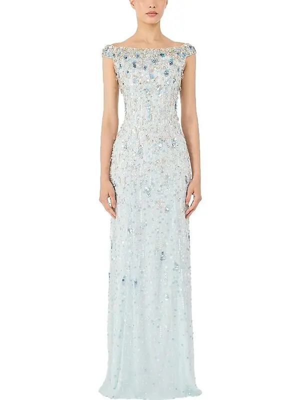 Jenny Packham Jessie Beaded Gown - Alice Blue