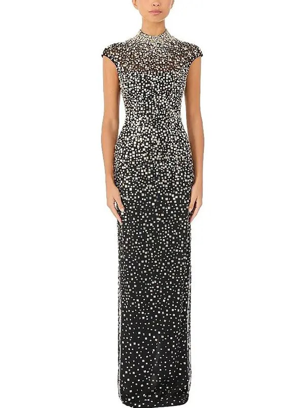 Jenny Packham Treasure Beaded Maxi Gown - Liquorice