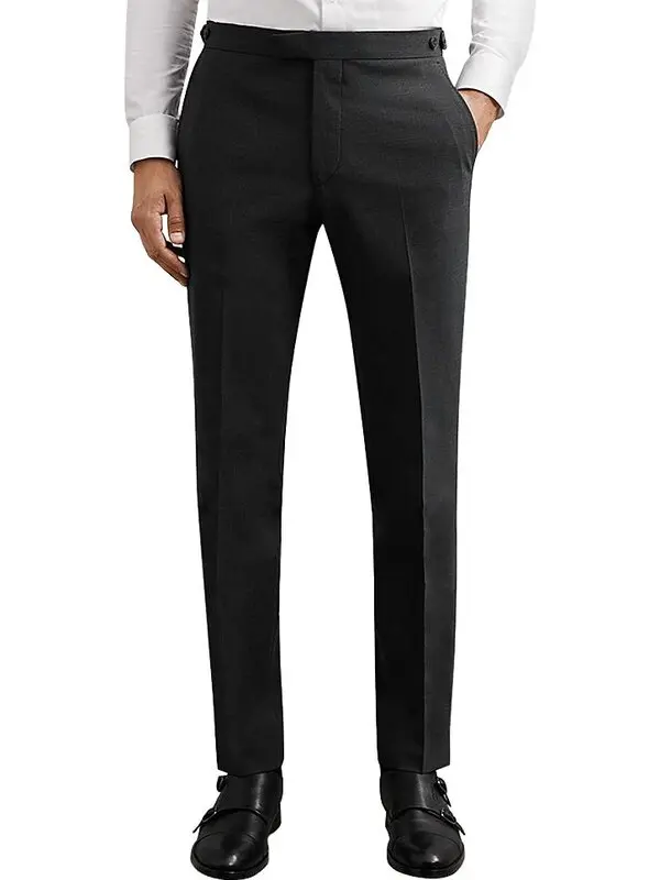 REISS Plain Weave Mixer Suit Trousers - Grey