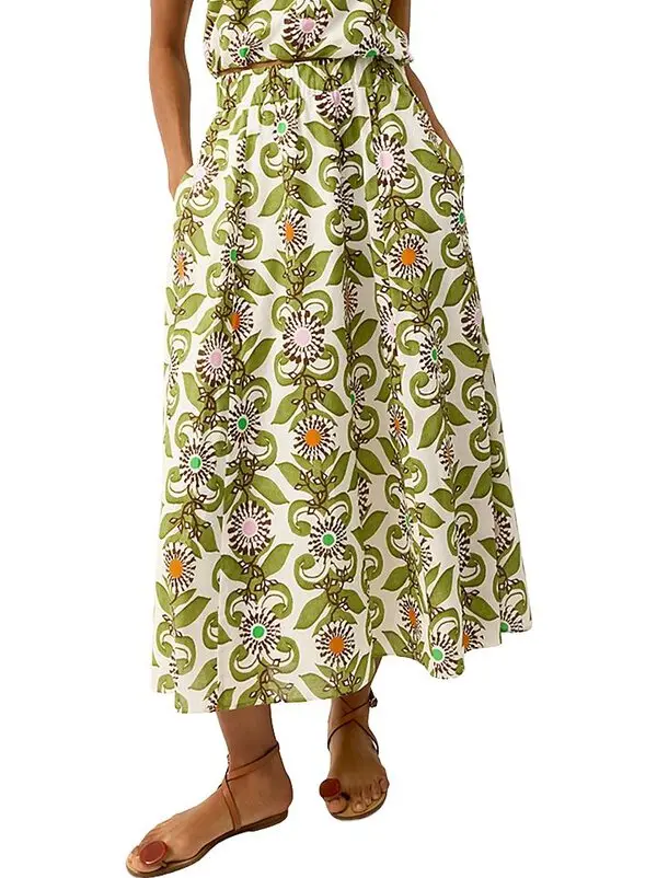 MARIE OLIVER Sasha Printed Cotton Skirt - Jardin