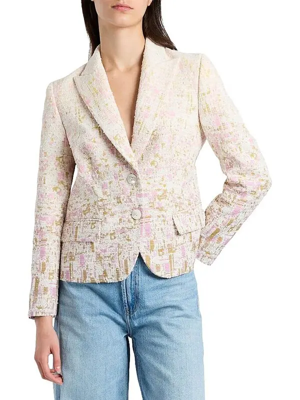 Santorelli Jodie Jacket In Ombre Jacquard - Pearl