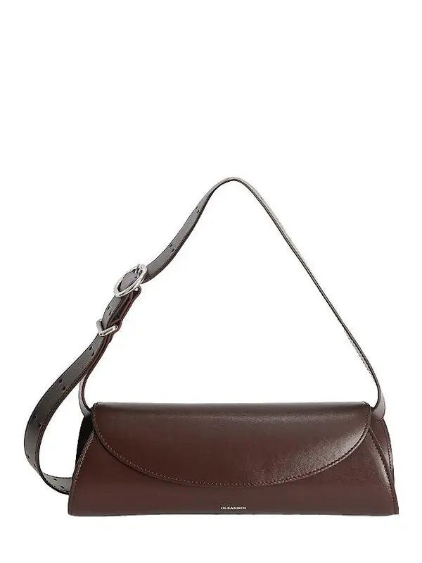 JIL SANDER Cannolo Small Leather Handbag - Dark Earth