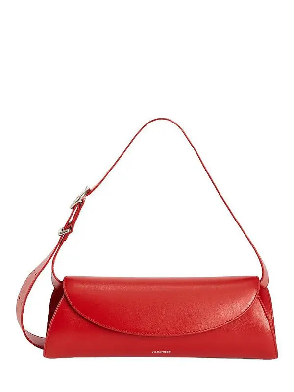 JIL SANDER Cannolo Small Leather Handbag - Red