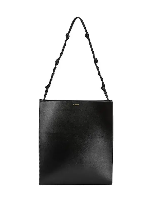 JIL SANDER Tangle Small Leather Shoulder Bag - Black