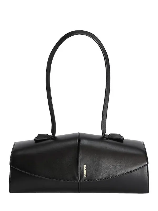 JIL SANDER Linea Small Leather Shoulder Bag - Black