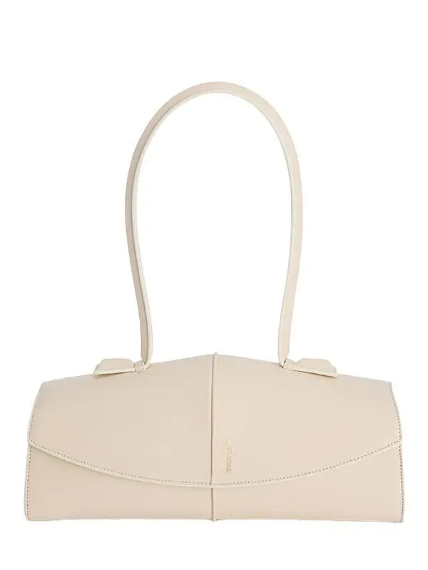 JIL SANDER Linea Small Leather Shoulder Bag - Eggshell