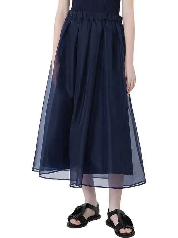 Max Mara Wkdvisino Flared Skirt - Navy