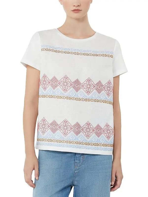Max Mara Embroidered Tee - White