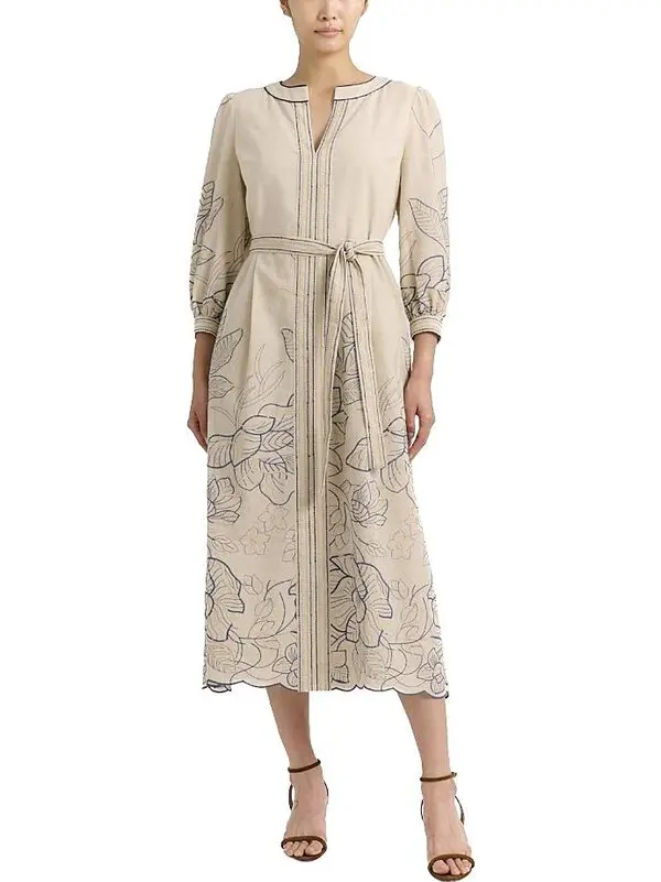 CARTOLINA Sandy Midi Dress - Natural Linen