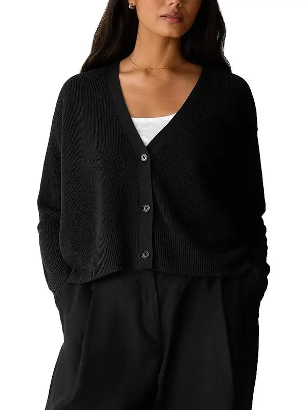 Eileen Fisher V-neck Cardigan Sweater - Black