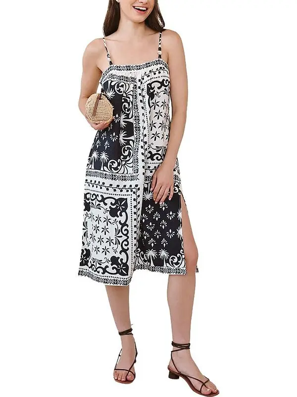 Bella Dahl Spaghetti Strap Midi Dress - Tropical Bandana Print