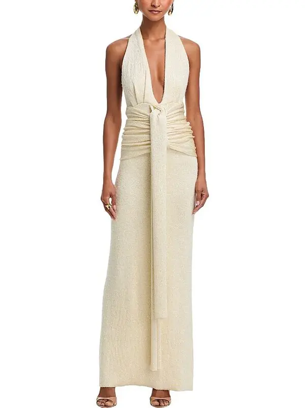 AYA MUSE Sereia Halter Dress - Buttercream