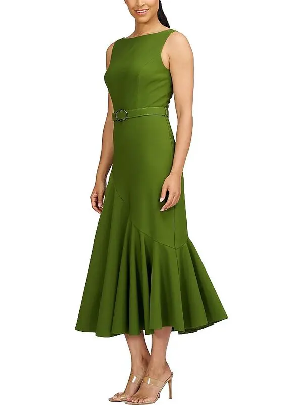 KAY UNGER Gianna Tea Length Dress - Green